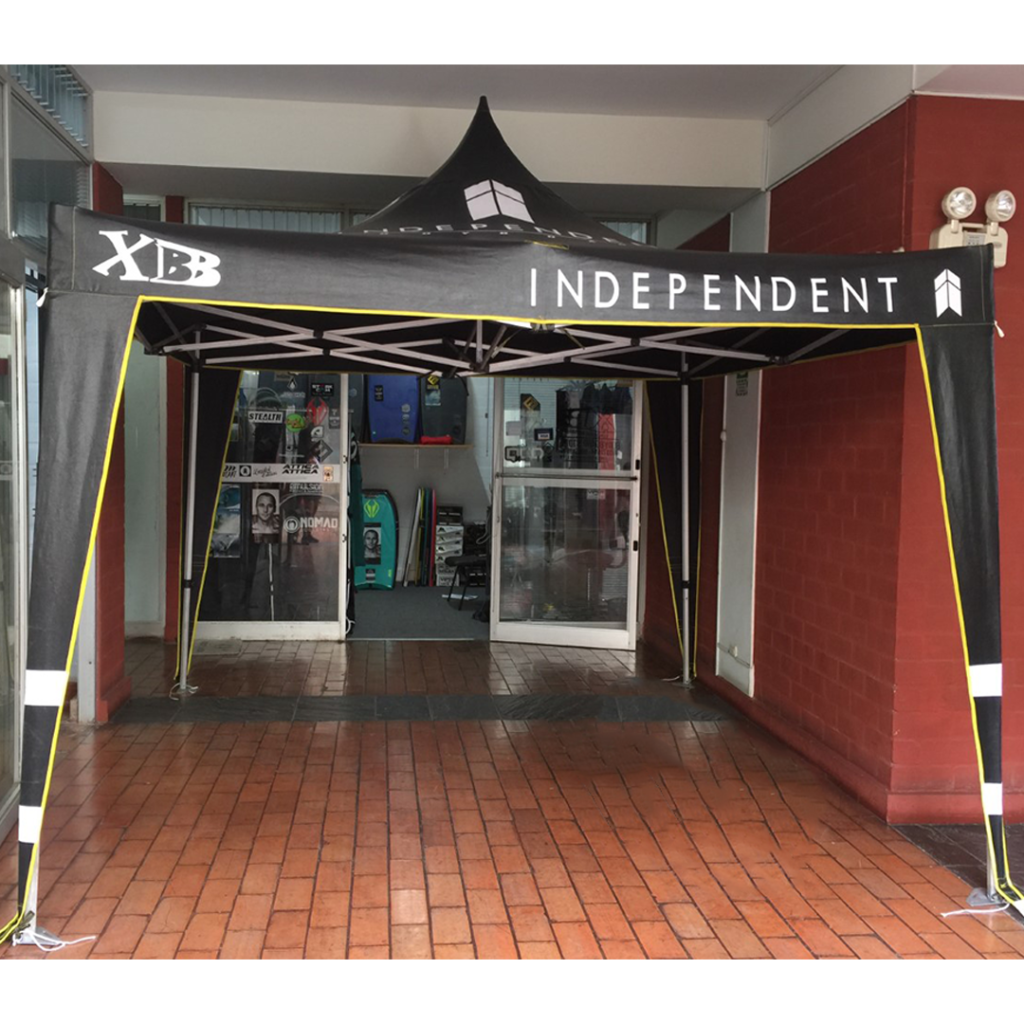 Toldo de lino (impermeable) con estructura importada 3x3 – Con logo en ...